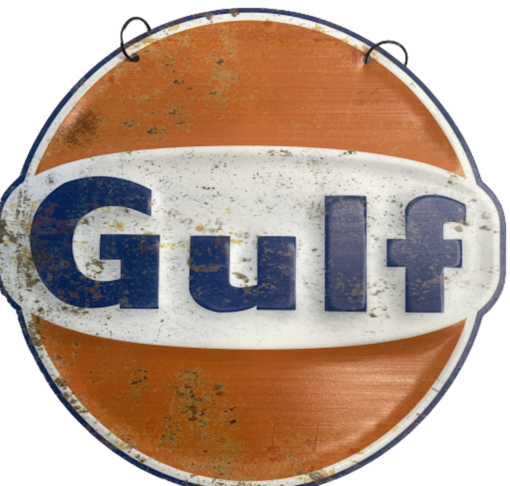 Peltikyltti GULF retro logo 30x30cm Pelti taulu gulf - Leatherheaven ...
