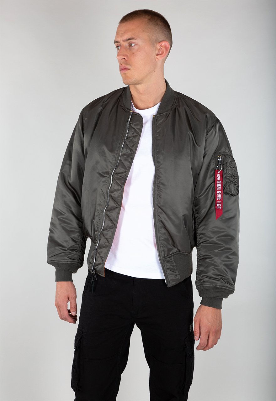 Alpha MA-1 rep-grey Alpha Industries Flight Jacket | MA-1 ...