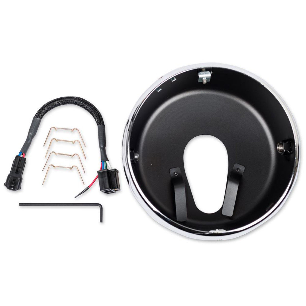 HEADLIGHT MOUNTING KIT 300 CHROME RING - Leatherheaven.com verkkokauppa