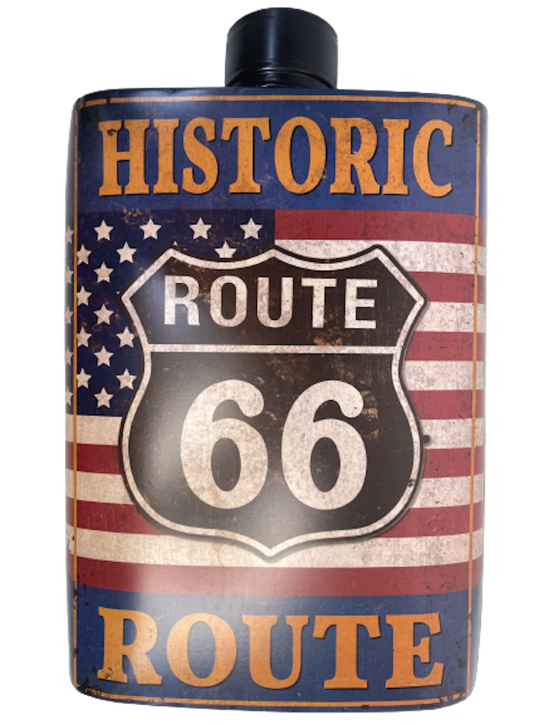 Peltikyltti Route 66 Historic Pelti taulu 40x24cm pullea purkki - Leatherheaven.com verkkokauppa