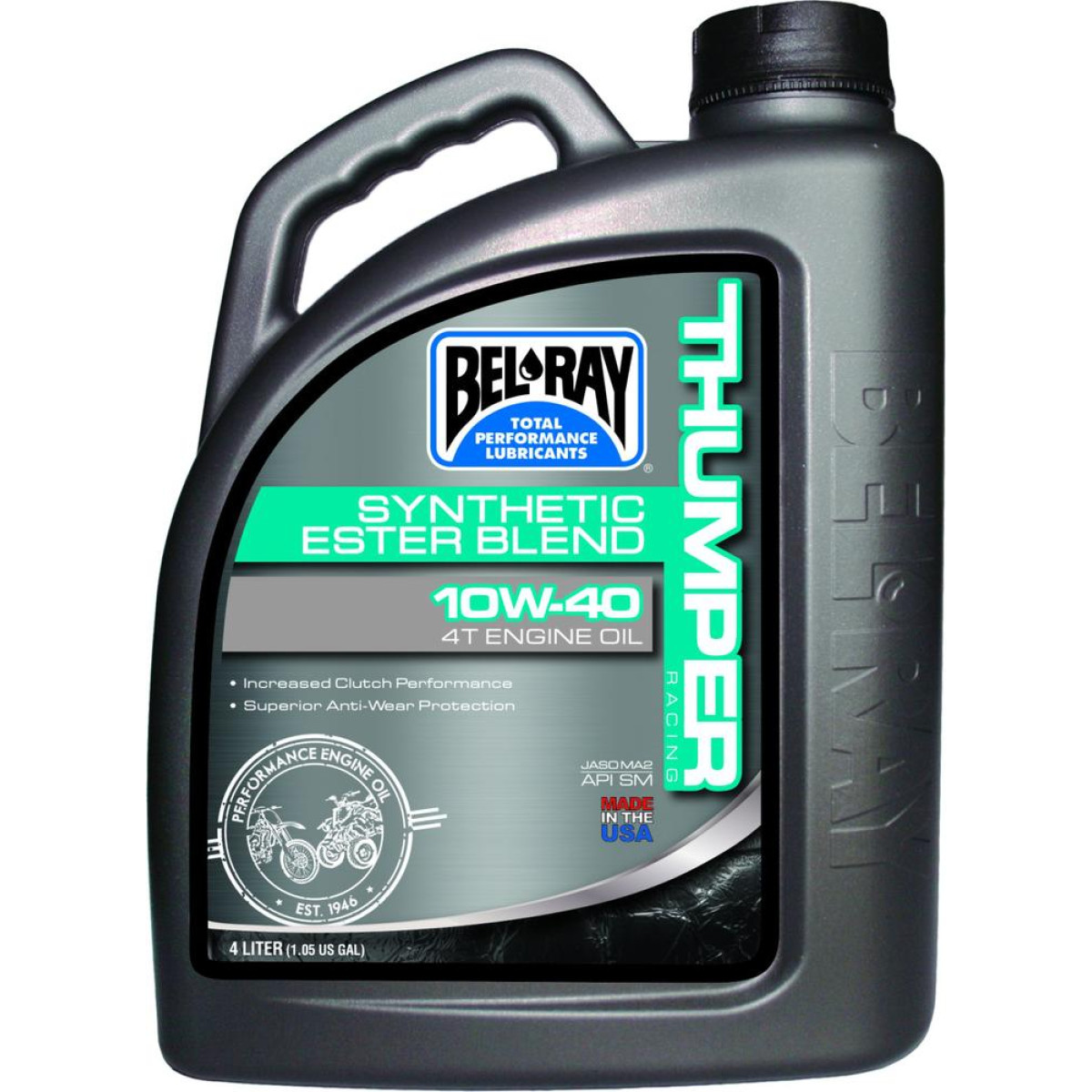 THUMPER RACING SYNTHETIC ESTER BLEND 4-STROKE ENGINE OIL 10W-40 4 LITER ...