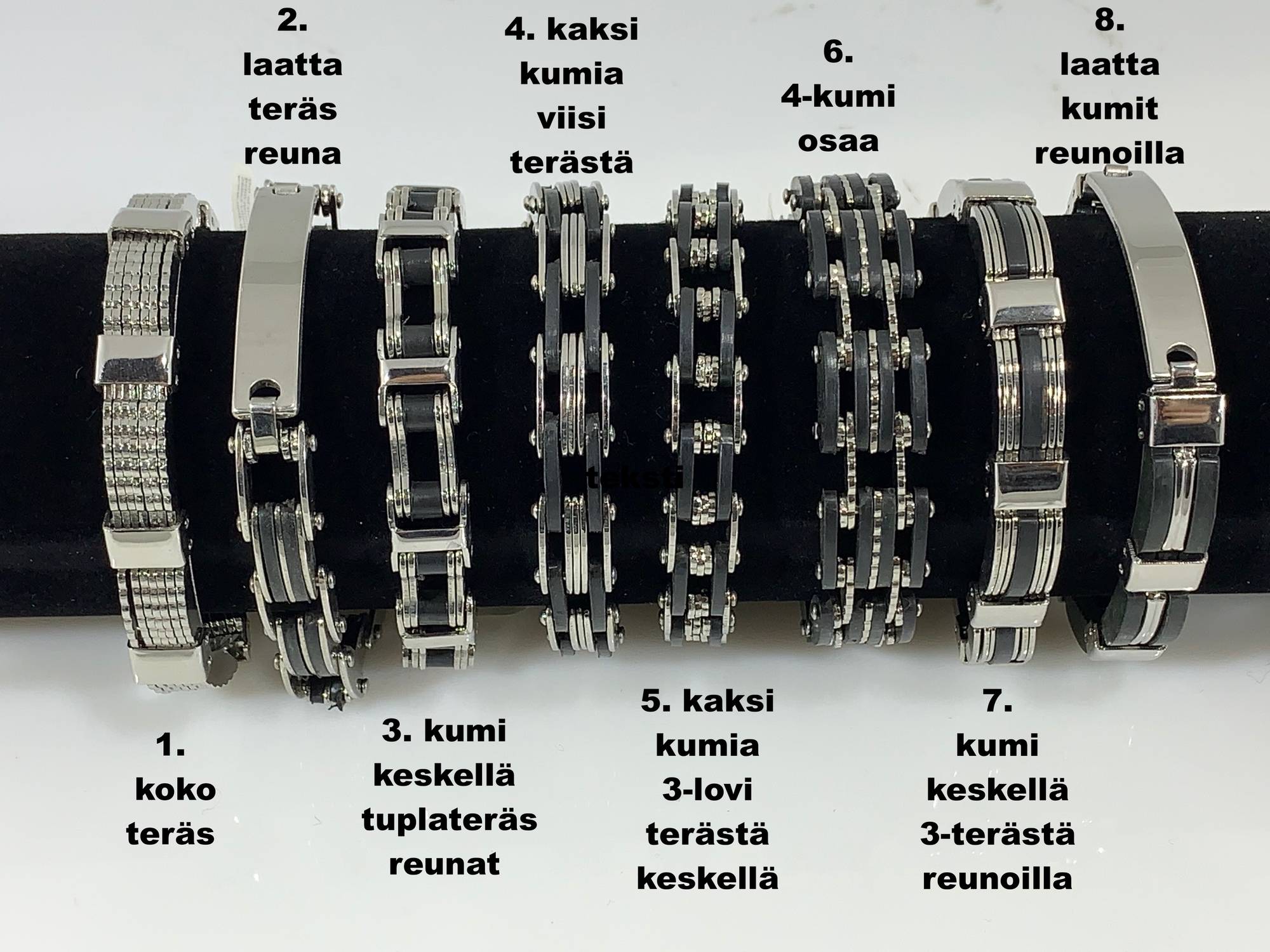 Rannekoru Terästä ja kumia - Leatherheaven.com verkkokauppa