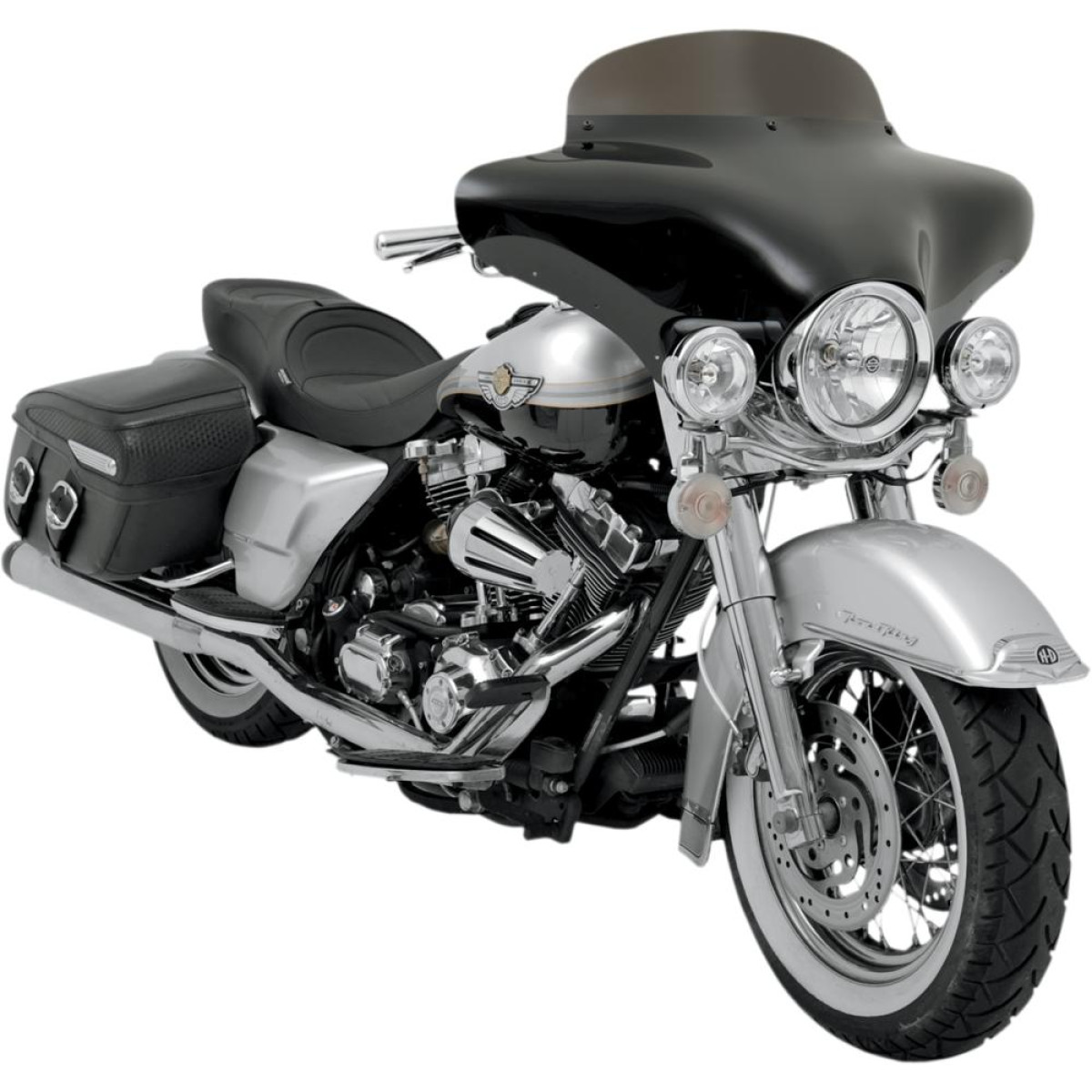 WINDSHIELD STANDARD BATWING-FAIRING 5" BLACK - Leatherheaven.com ...