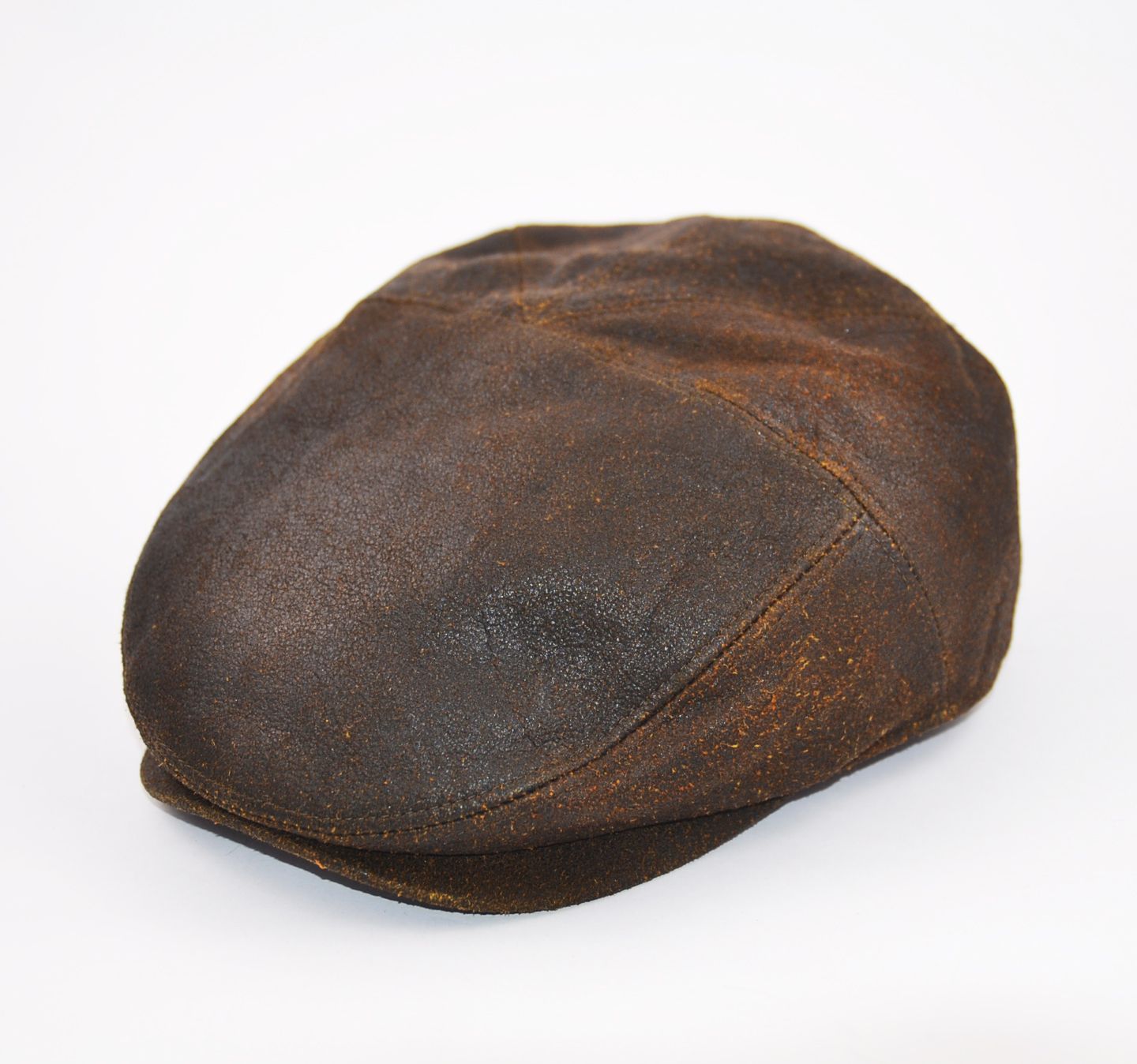 Flatcap kulutettu ruskea NAHKA lakki Gladwinbond Sheep Skin Leather ...