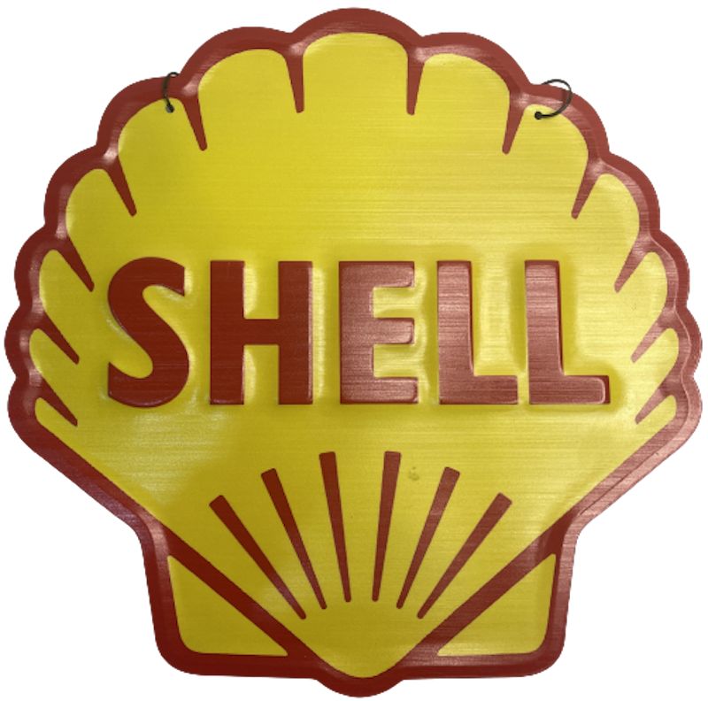 Peltikyltti SHELL old logo 40x40cm Pelti taulu shell simpukka ...