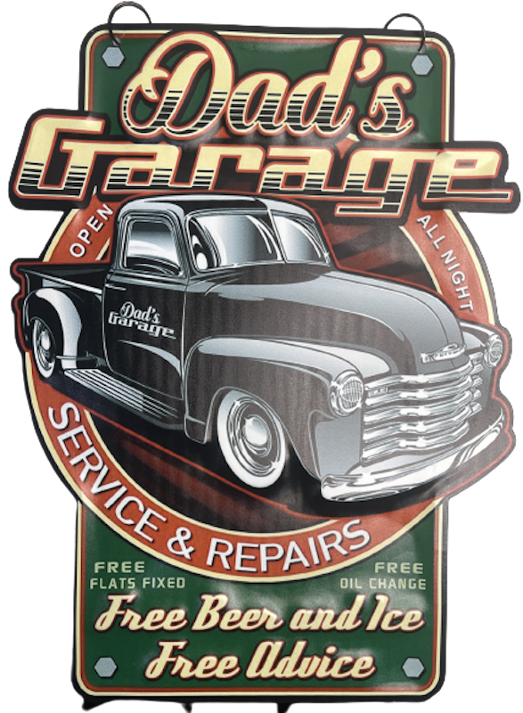 Peltikyltti Dads Garage 40x30cm Pelti taulu service repair ...