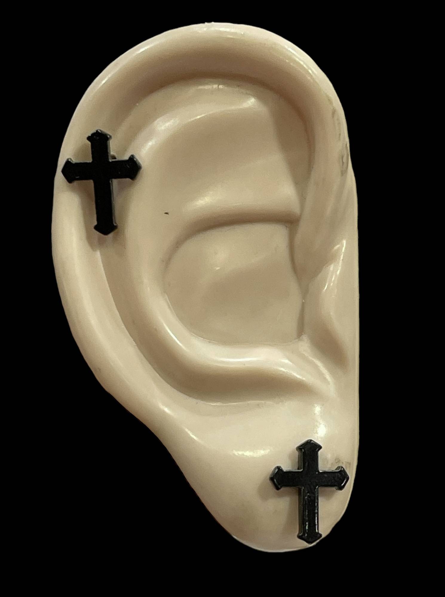 Korvakorut Musta risti Nikkelivapaa - Leatherheaven.com verkkokauppa