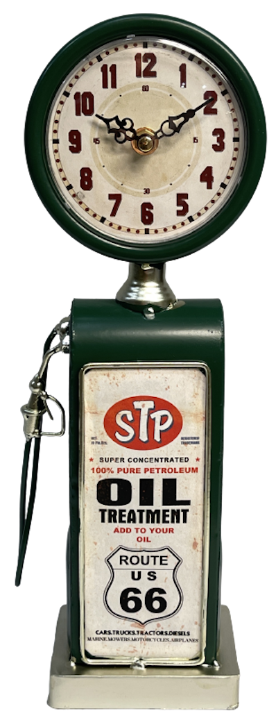 Pöytäkello stp route 66 35x12cm Pelti kello pöydälle bensamittari ...