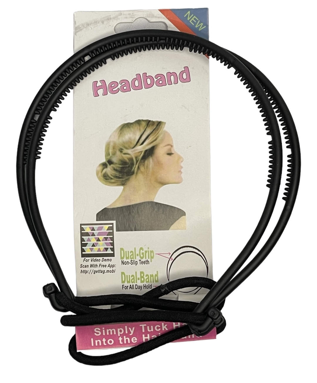 Ohut hiuspanta kuminauhalla Kaksi pantaa, kuminauha niskassa ...