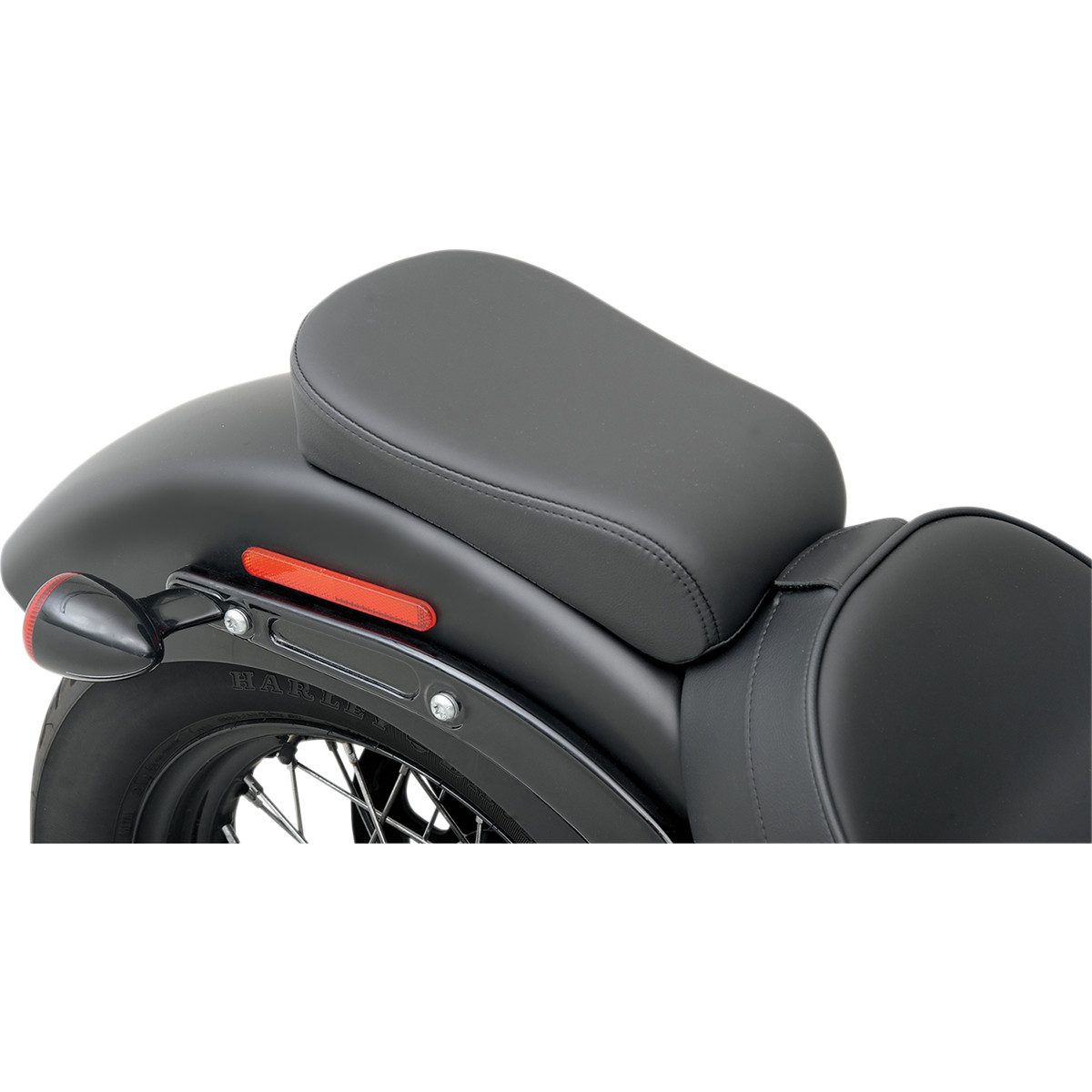 PILLION PAD WIDE REAR SMOOTH LEATHER BLACK - Leatherheaven.com verkkokauppa